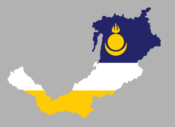 Republic of tatarstan map flag silhouette Vector Image