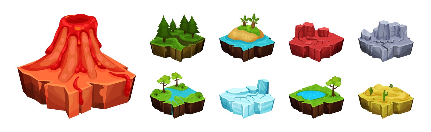 Volcanic island Royalty Free Vector Image - VectorStock