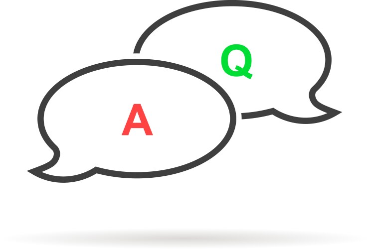 Green quiz icon with speech bubble Royalty Free Vector Image