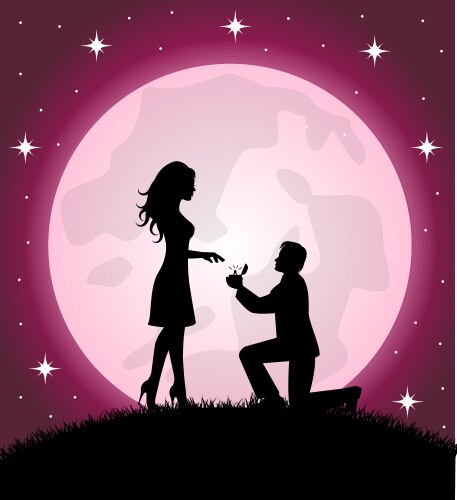 Kissing couple silhouette Royalty Free Vector Image