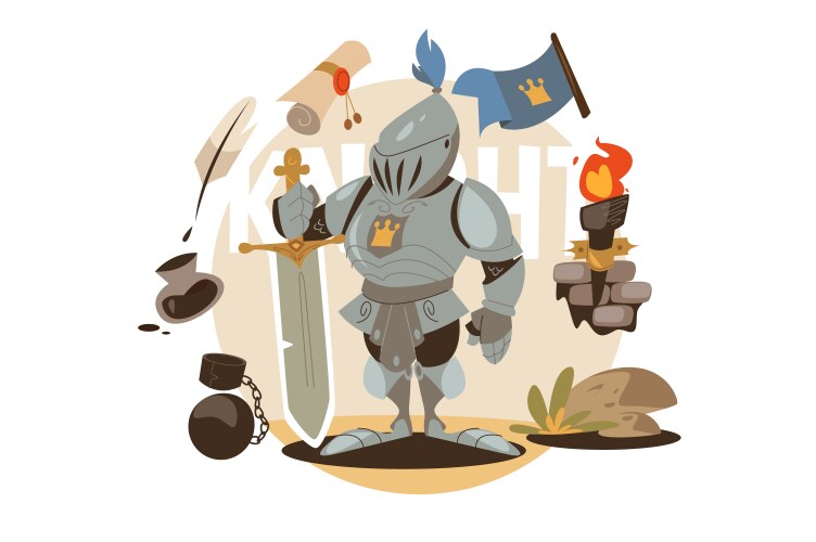 Medieval knight Royalty Free Vector Image - VectorStock