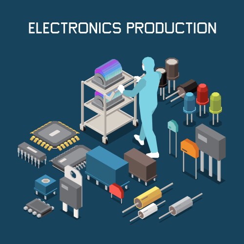 Electronics components kit Royalty Free Vector Image