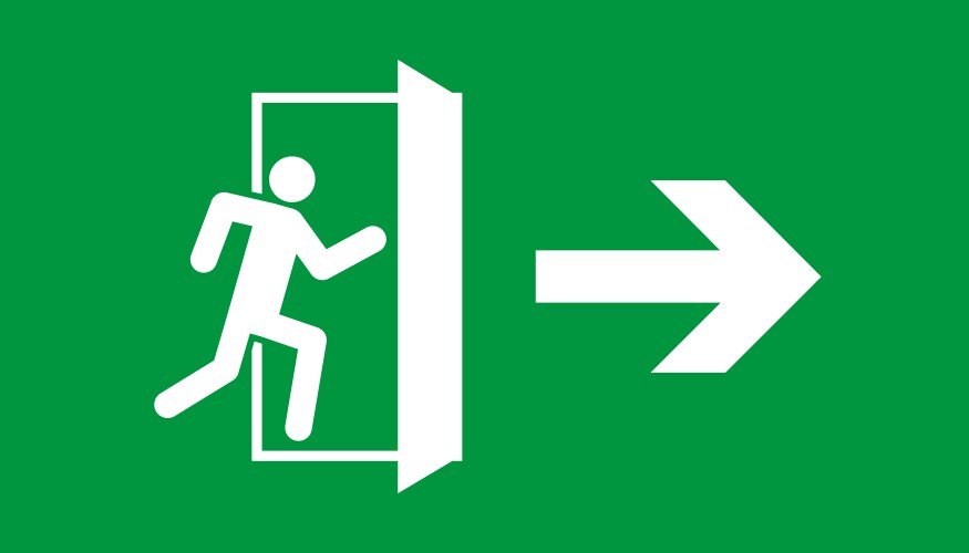 Fire Exit Logo Exit Signs With Tactile Text And Braille On Brushed