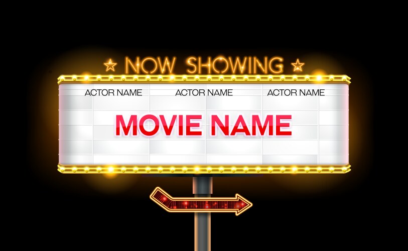Retro style cinema premiere sign Royalty Free Vector Image
