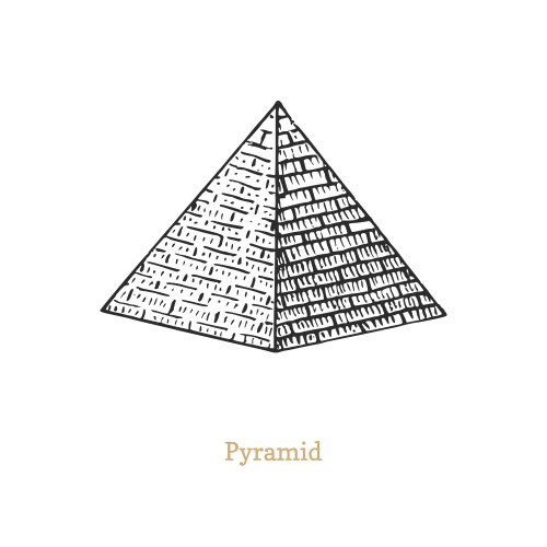 Pyramid hand drawn sketch Royalty Free Vector Image