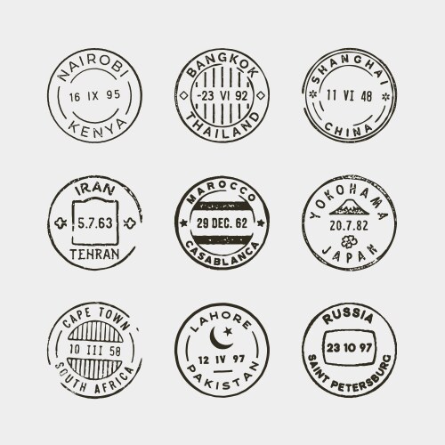 Stamp mail Royalty Free Vector Image - VectorStock