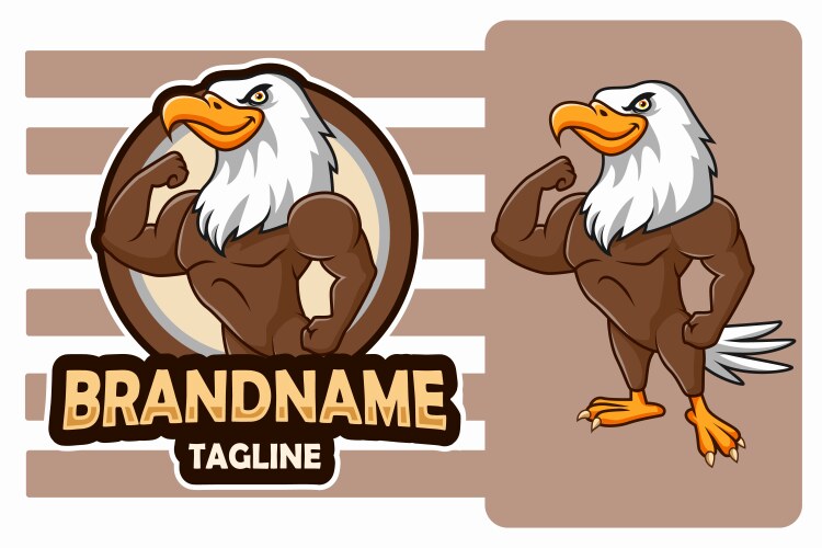 Cartoon eagle mascot Royalty Free Vector Image