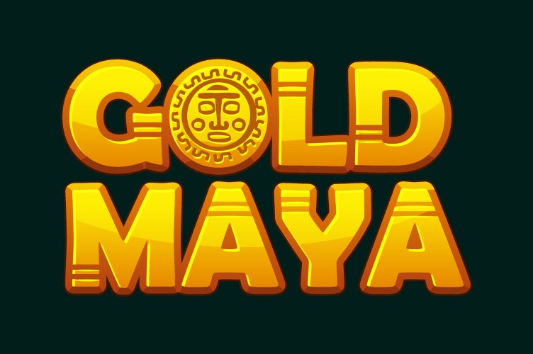 Golden maya - textured text for your games Vector Image