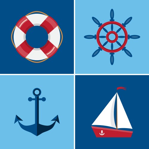 Set of nautical symbols Royalty Free Vector Image