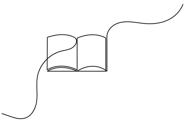 Open book silhouette art Royalty Free Vector Image