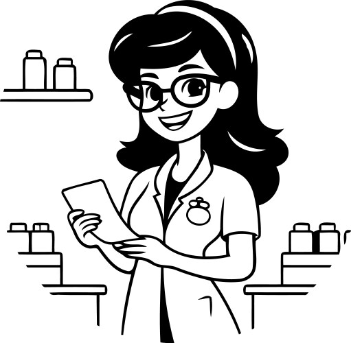 Female pharmacist cartoon character cute Vector Image