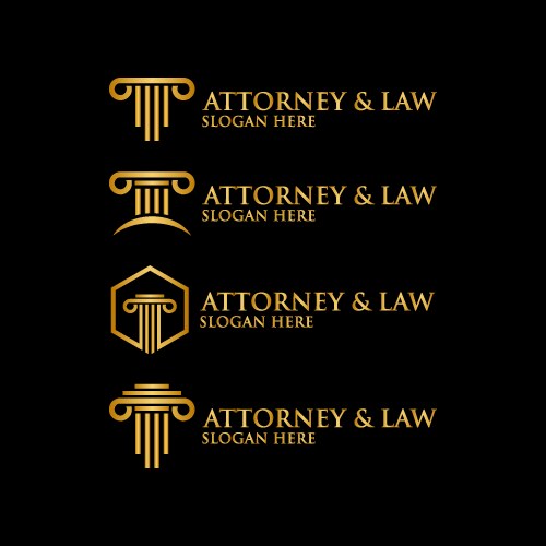 Attorney law pillar logo icon design template Vector Image