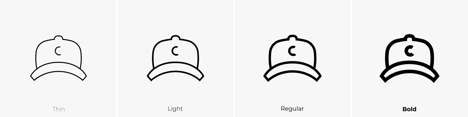 Graduation cap icon thin light regular and bold Vector Image