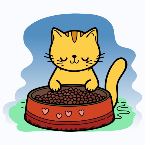 Cat Eating Vector Images (over 16,000)