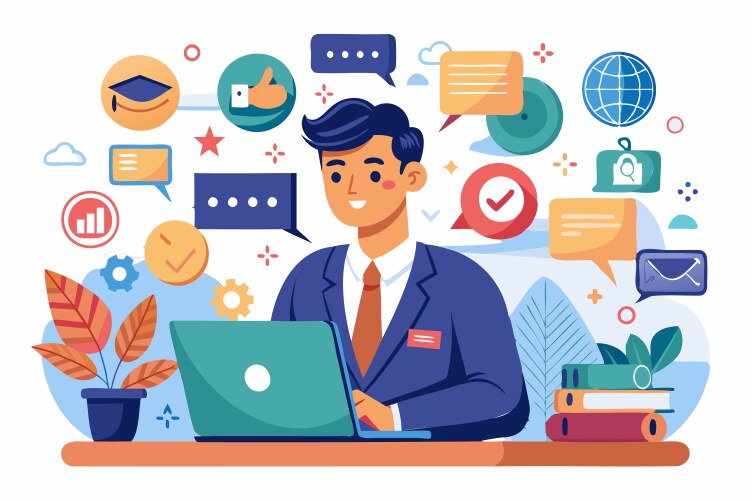 Social Media Presence Vector Images (over 660)