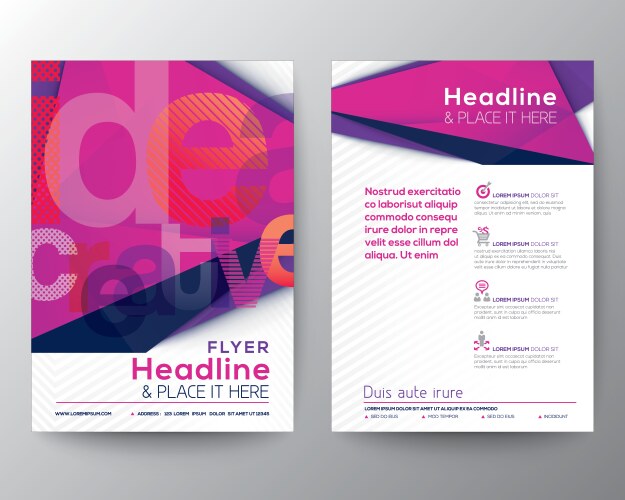 Typography brochure flyer design layout template Vector Image