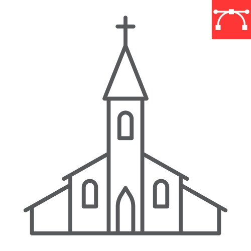 Church line icon religion and building chapel Vector Image