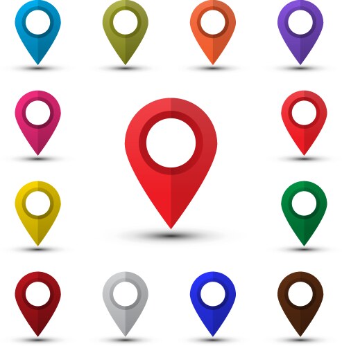 Map pin flat design style modern icon pointer Vector Image