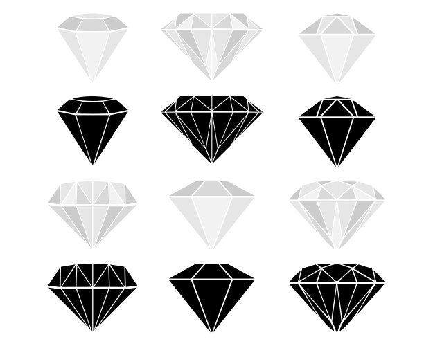 Diamond set Royalty Free Vector Image - VectorStock