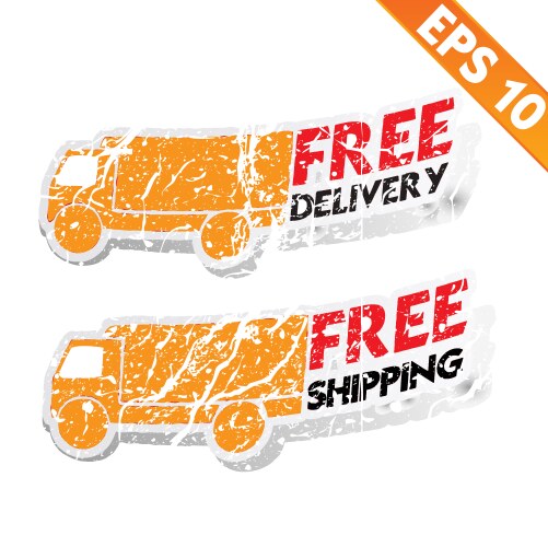 Free delivery logistic advertising transportation Vector Image