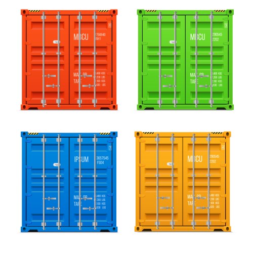Closed Cargo Containers - Realistic – Royalty-Free Vector | VectorStock