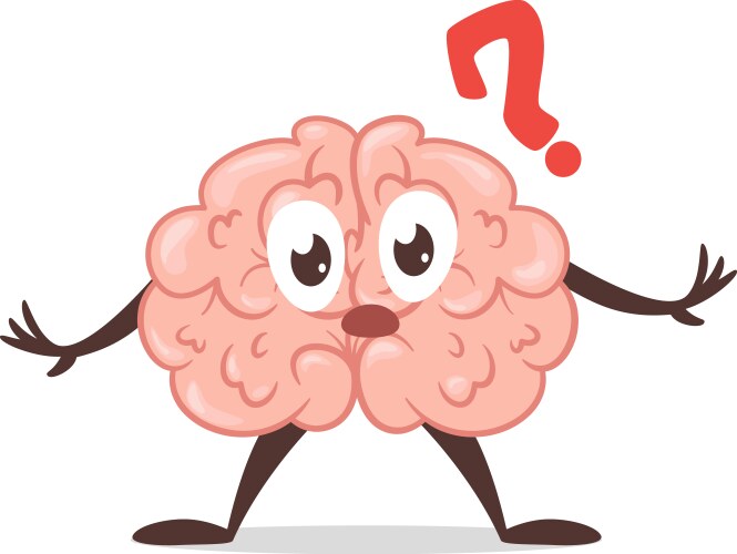 Cartoon scientist with question mark Royalty Free Vector