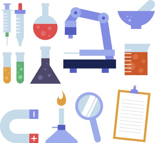 Realistic science lab objects Royalty Free Vector Image