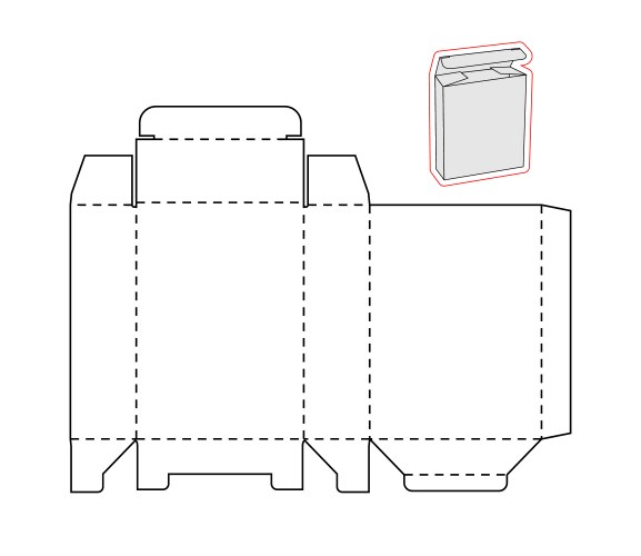 Envelope dl template for a4 a5 paper with cut Vector Image