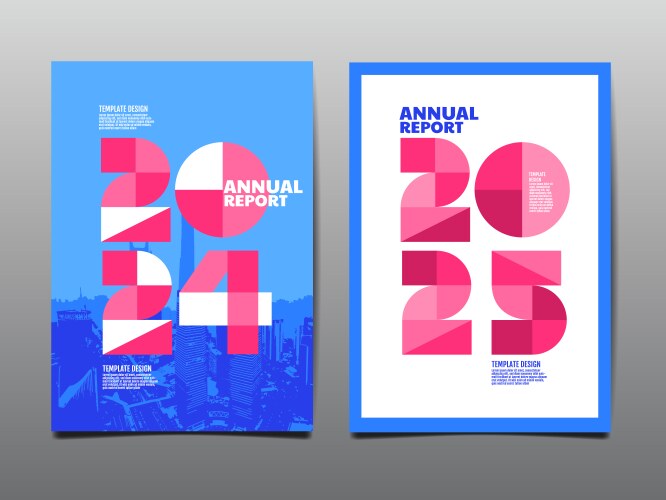 Annual report template layout design 2024 2025 Vector Image