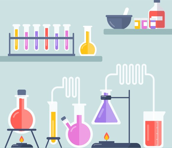 Science lab objects collection Royalty Free Vector Image