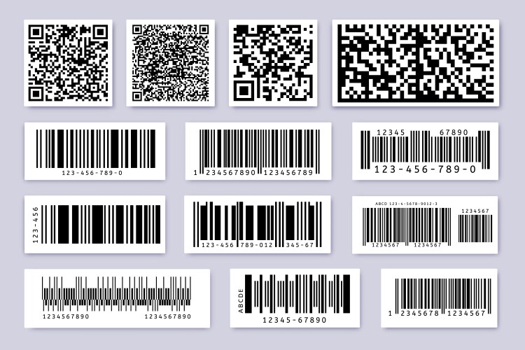 Shipping barcode label sticker template Royalty Free Vector