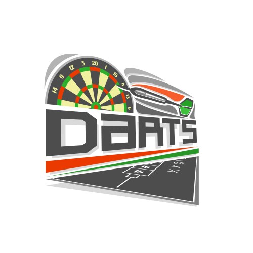 Darts tournament logo Royalty Free Vector Image