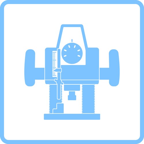 White milling cutter icon on a blue background Vector Image