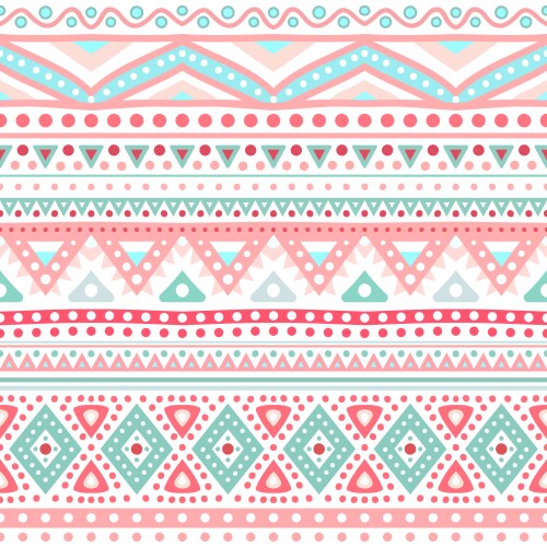 Striped ethnic pattern in vibrant blue and green Vector Image