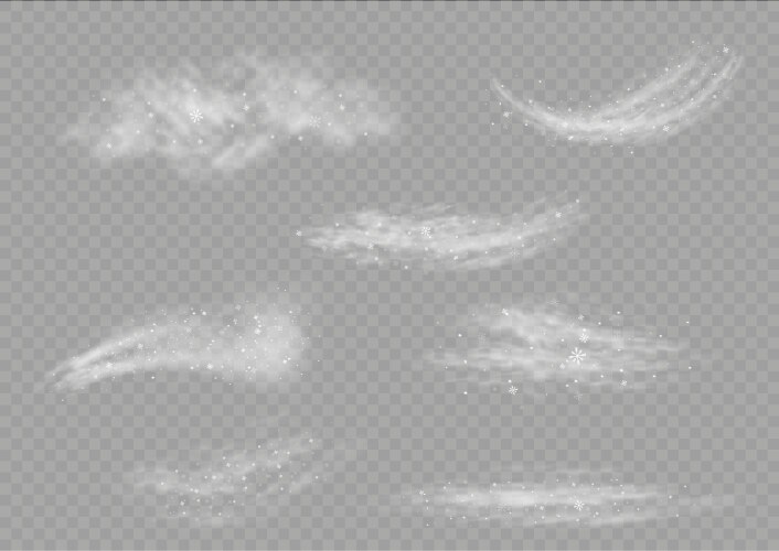 Winter snow wind fog white gradient decorative Vector Image