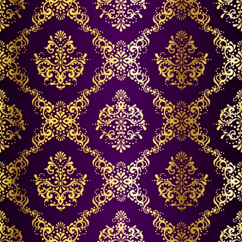 Swirl pattern seamless gold and navy blue Vector Image