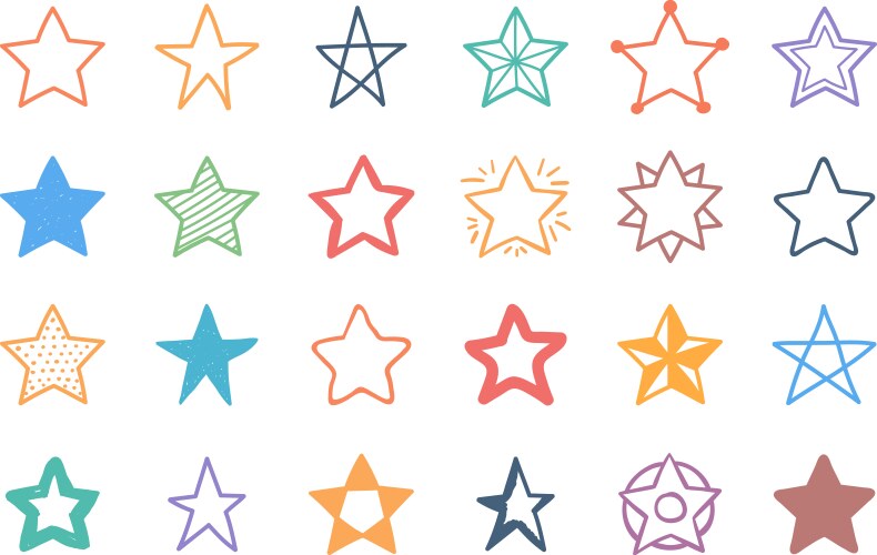 Hand drawn stars Royalty Free Vector Image - VectorStock