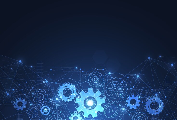 Abstract gear wheel mechanism background machine Vector Image