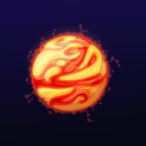 Hand drawn sketch of planet sun in color isolated Vector Image