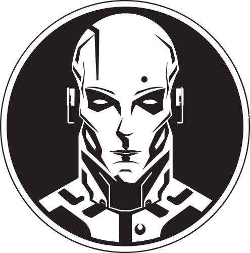 Electronic avatar cyberrobotic face design Vector Image