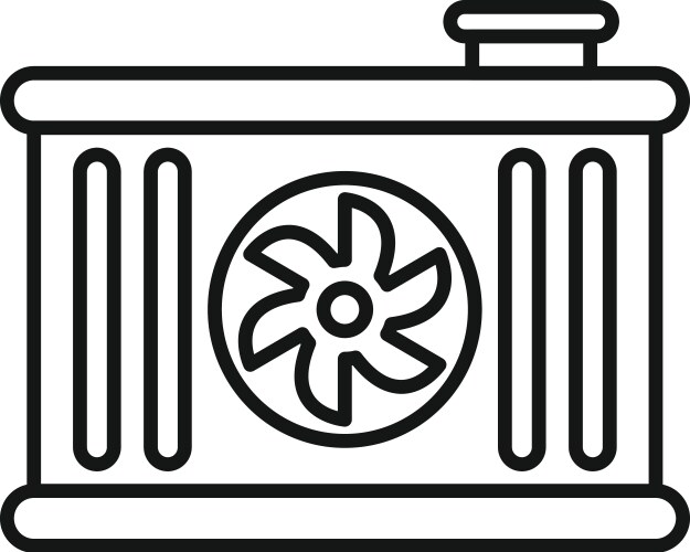 Car radiator cooling system icon showing Vector Image Car radiator cooling system icon showing Vector Image