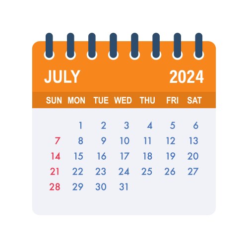 July 2024 Calendar Vector Images (over 2,900)