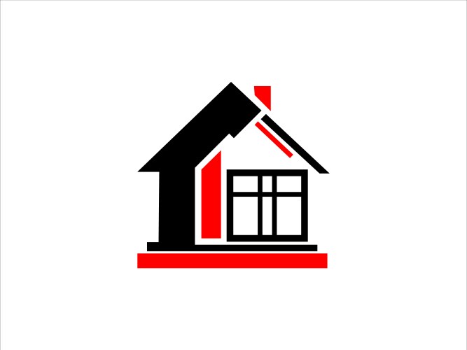 Simple house logo design Royalty Free Vector Image