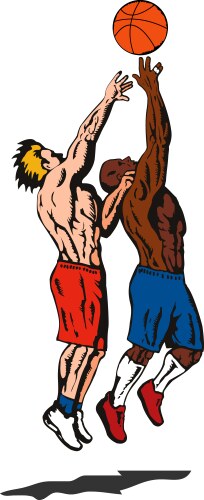 Basketball player dunking Royalty Free Vector Image