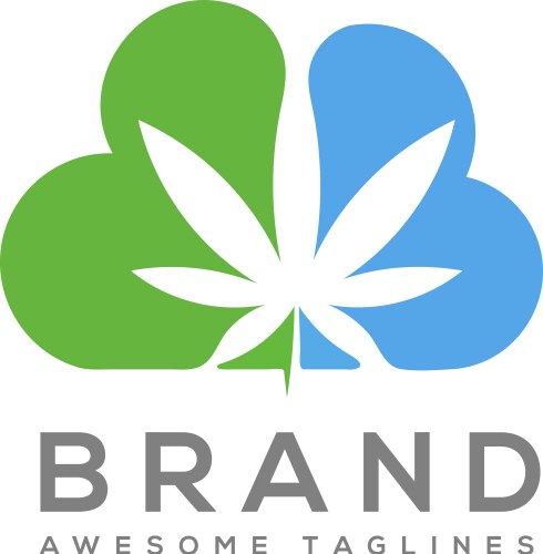 Smoke cannabis leaves with clouds Royalty Free Vector Image