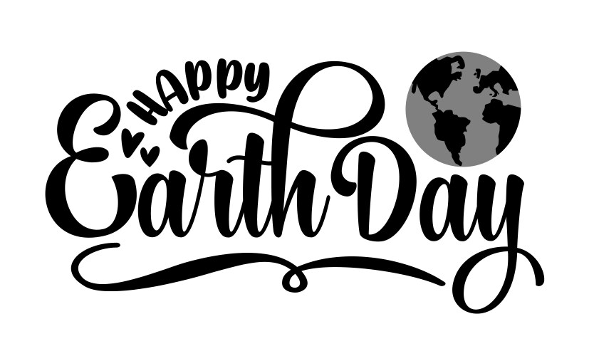 Happy earth day - modern calligraphy Royalty Free Vector