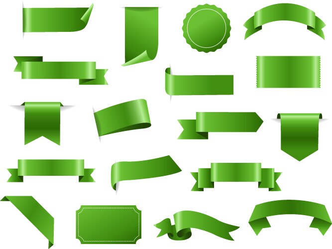 Green label isolated transparent background Vector Image