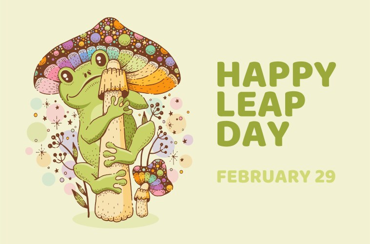 Leap day february 29 poster year calendar Vector Image