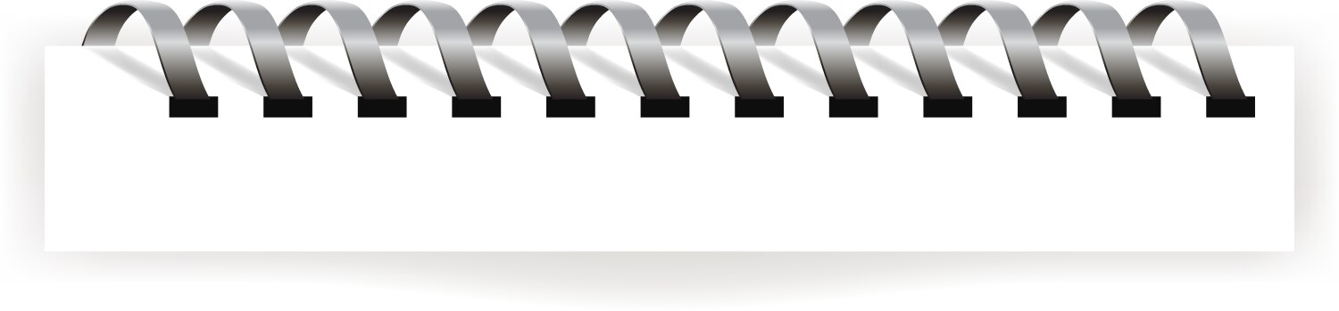 Binding spiral of notebook paper binders set Vector Image