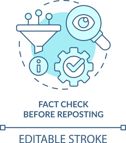Fact check before reposting concept icon Vector Image